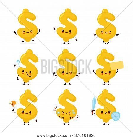 Cute Happy Dollar Vector & Photo (Free Trial) | Bigstock