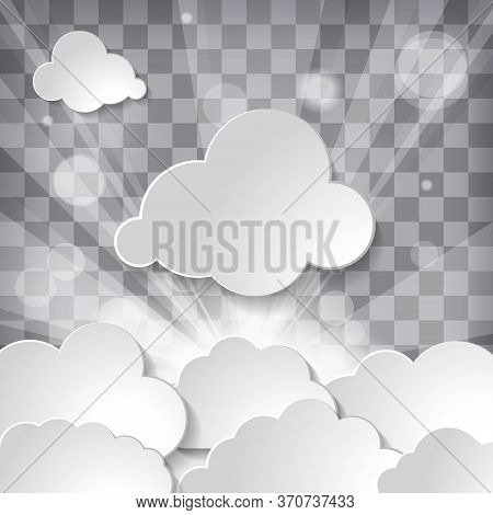 Sun Rays Clouds On Vector & Photo (Free Trial) | Bigstock