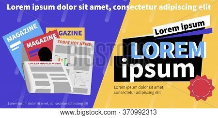 Newspaper Banner Flat Vector & Photo (Free Trial) | Bigstock