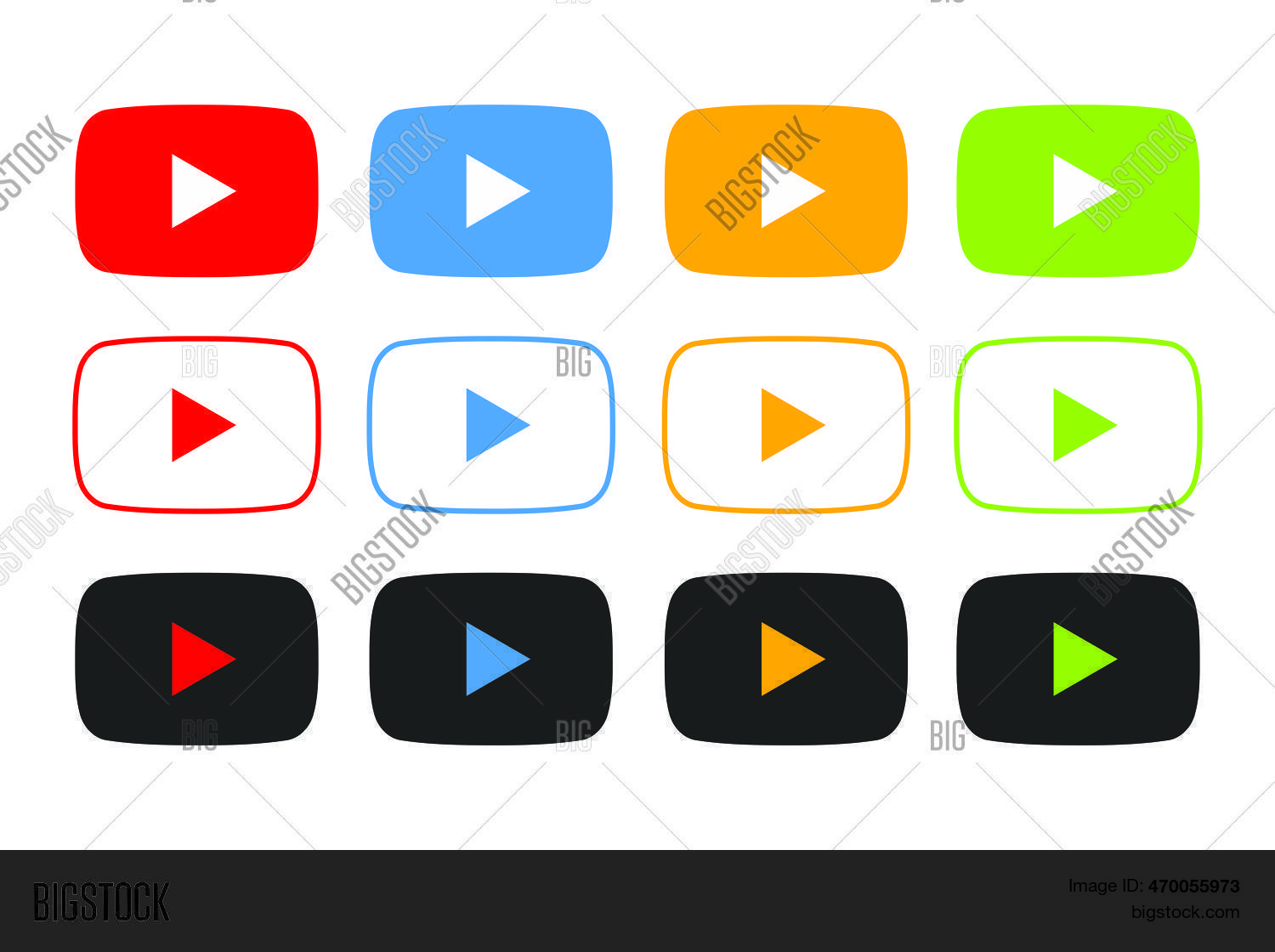 Set Play Buttons. Vector & Photo (Free Trial) | Bigstock