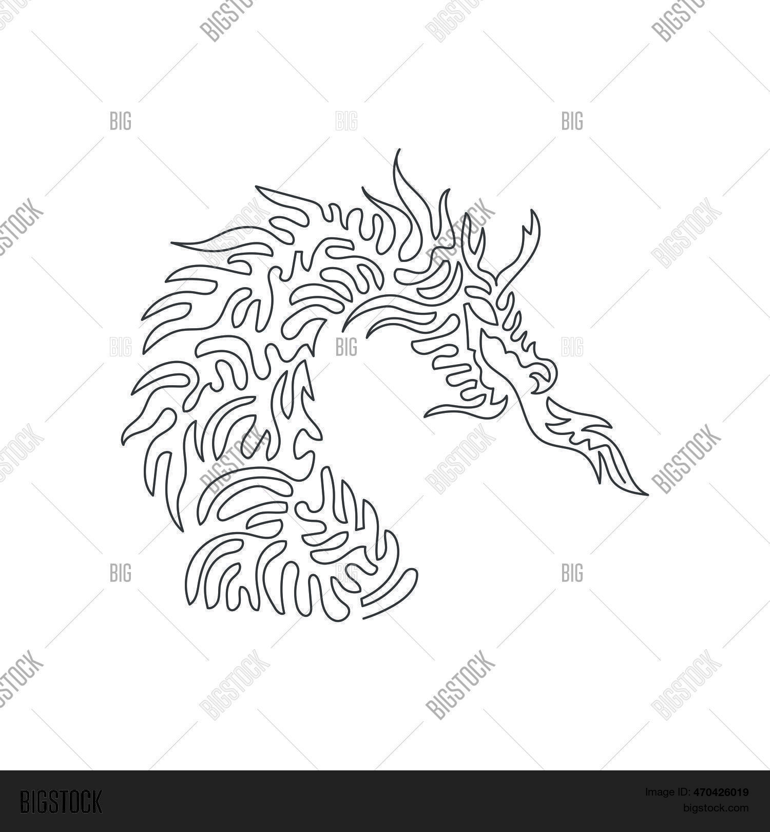 Continuous Curve One Vector And Photo Free Trial Bigstock