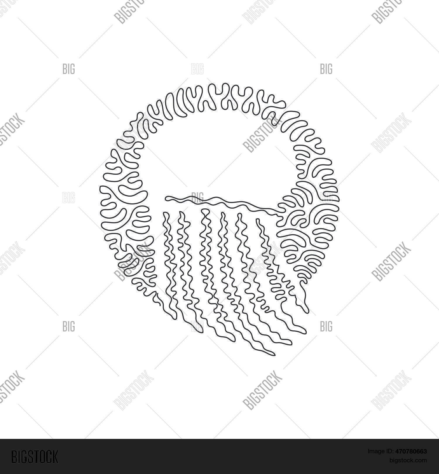 Single Curly One Line Vector & Photo (Free Trial) | Bigstock