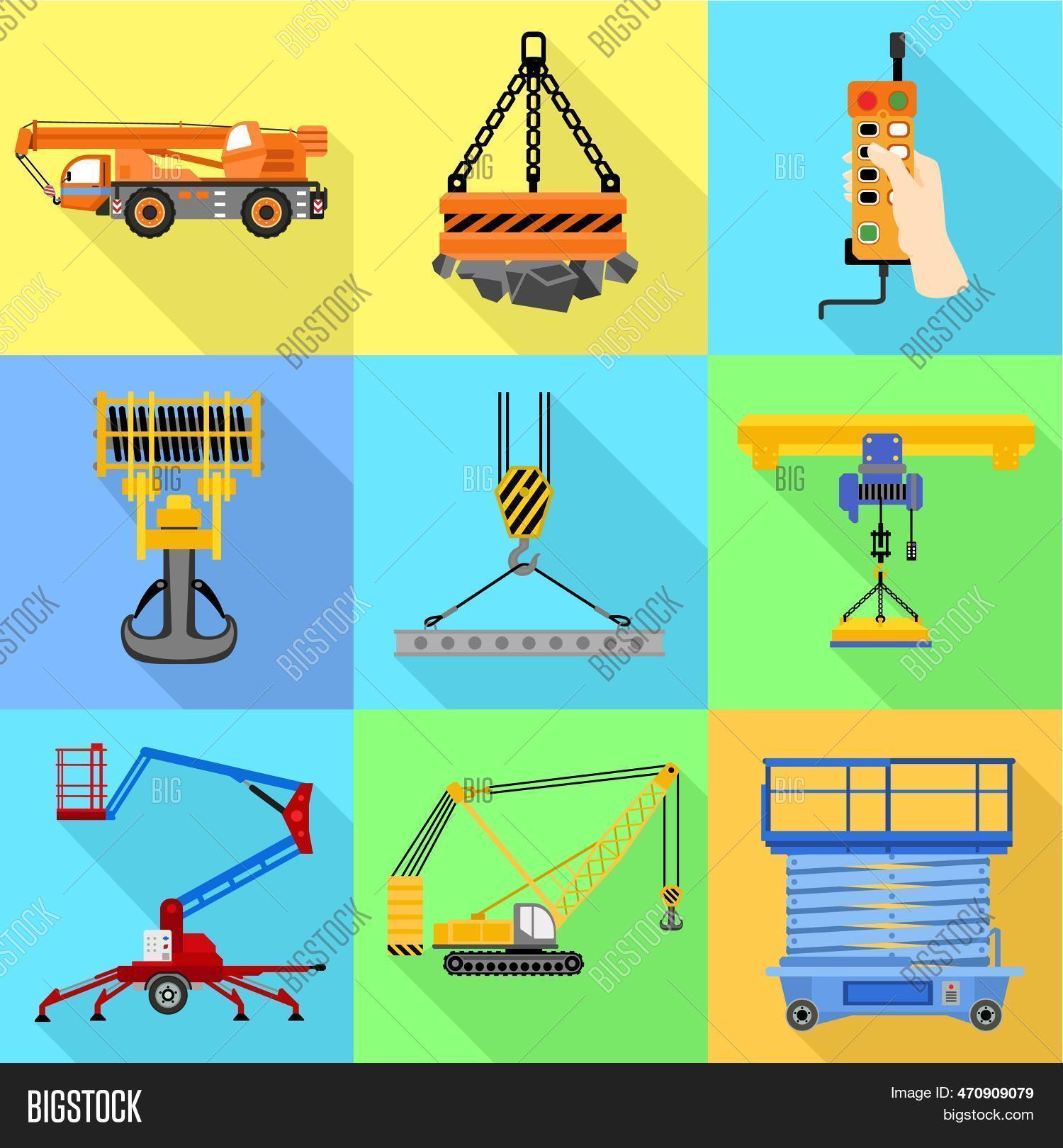 Lift Machine Icon Set Image & Photo (Free Trial) | Bigstock