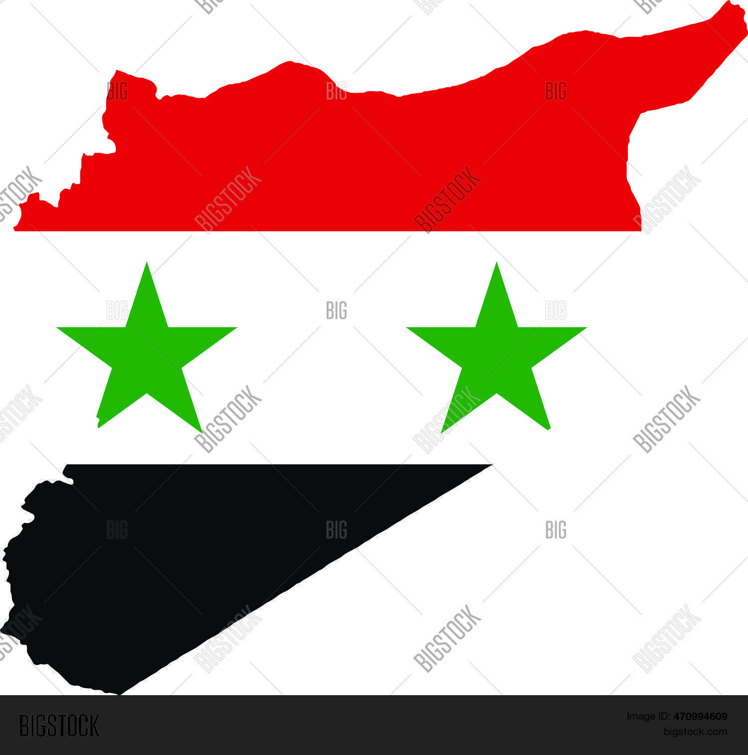 Syria Flag On Map Vector & Photo (Free Trial) | Bigstock