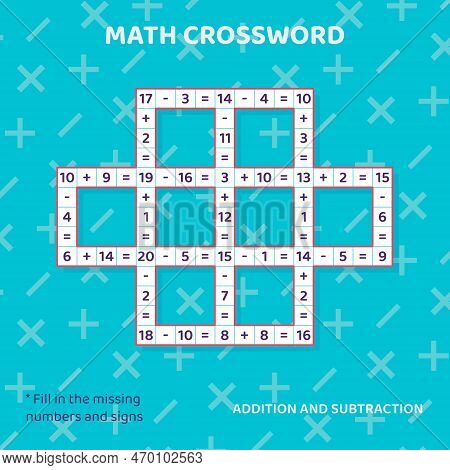 Math Crossword Puzzle Vector & Photo (Free Trial) | Bigstock