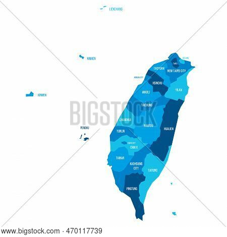 Taiwan Political Map Vector & Photo (Free Trial) | Bigstock