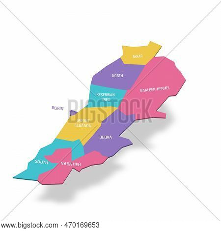 Lebanon Political Map Vector & Photo (Free Trial) | Bigstock
