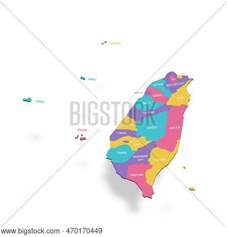 Taiwan Political Map Vector & Photo (Free Trial) | Bigstock