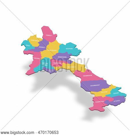 Laos Political Map Vector & Photo (Free Trial) | Bigstock