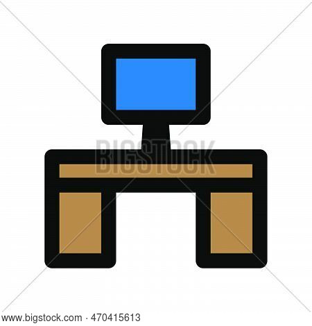 Work Table Icon Line Vector & Photo (Free Trial) | Bigstock
