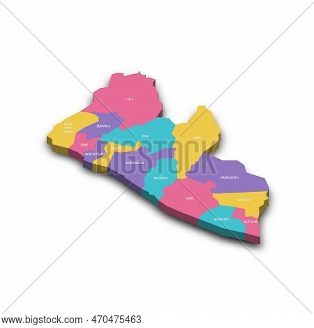 Liberia Political Map Vector & Photo (Free Trial) | Bigstock