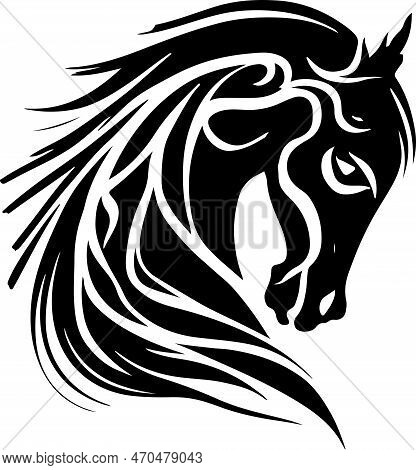 Tribal Horse Head Silhouette