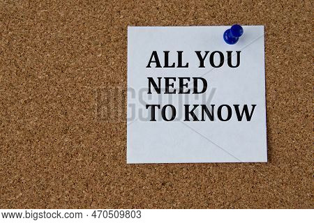 All You Need Know - Image & Photo (Free Trial) | Bigstock