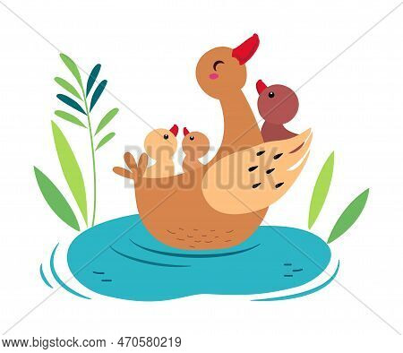 Duck Family. Cute Mom Vector & Photo (Free Trial) | Bigstock