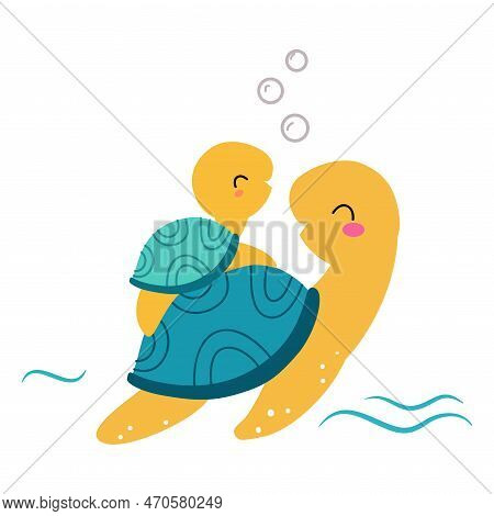 Turtle Family. Cute Vector & Photo (Free Trial) | Bigstock