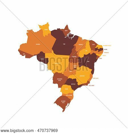 Brazil Political Map Vector Photo Free Trial Bigstock