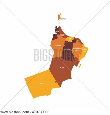 Oman Political Map Vector & Photo (Free Trial) | Bigstock