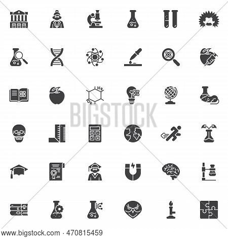 Science And Education Vector Icons Set, Modern Solid Symbol Collection ...