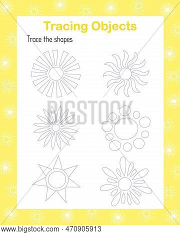 Tracing Sun Linear Vector & Photo (Free Trial) | Bigstock