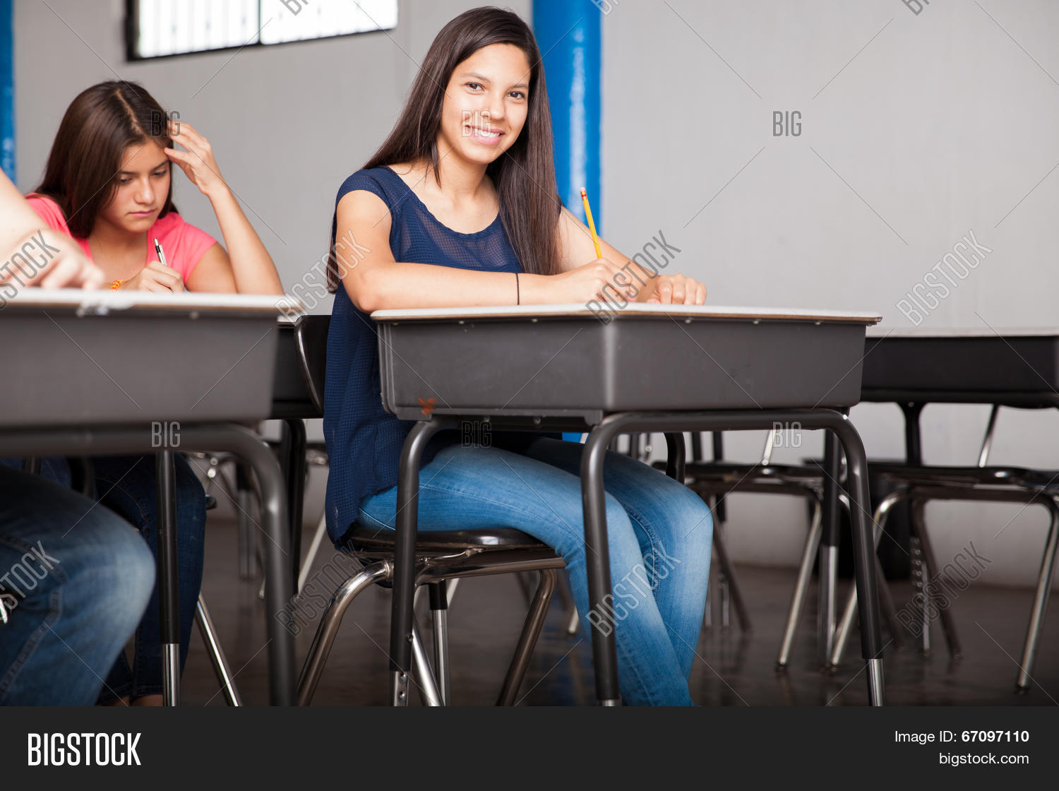 Cute Girl Taking Test Image & Photo (Free Trial) | Bigstock