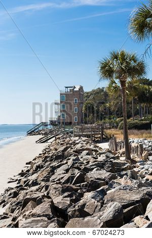 Rock Seawall Toward Image & Photo (Free Trial) | Bigstock