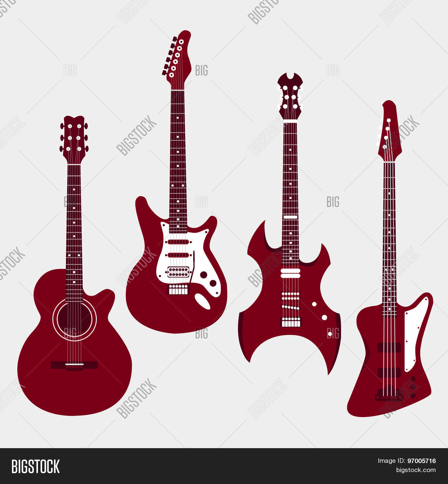 Set Different Guitars Vector & Photo (Free Trial) | Bigstock