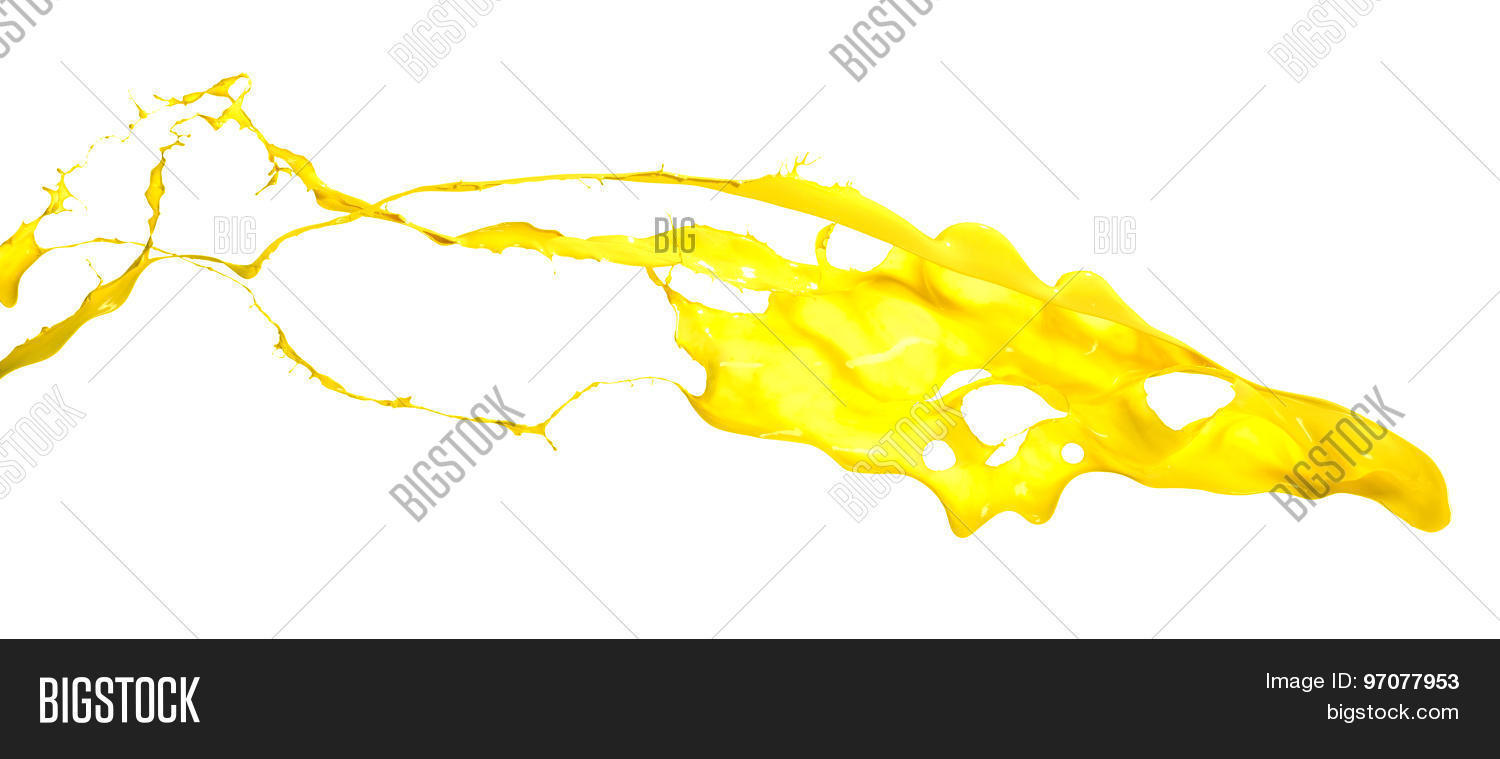 Yellow Paint Splash On Image & Photo (Free Trial) | Bigstock