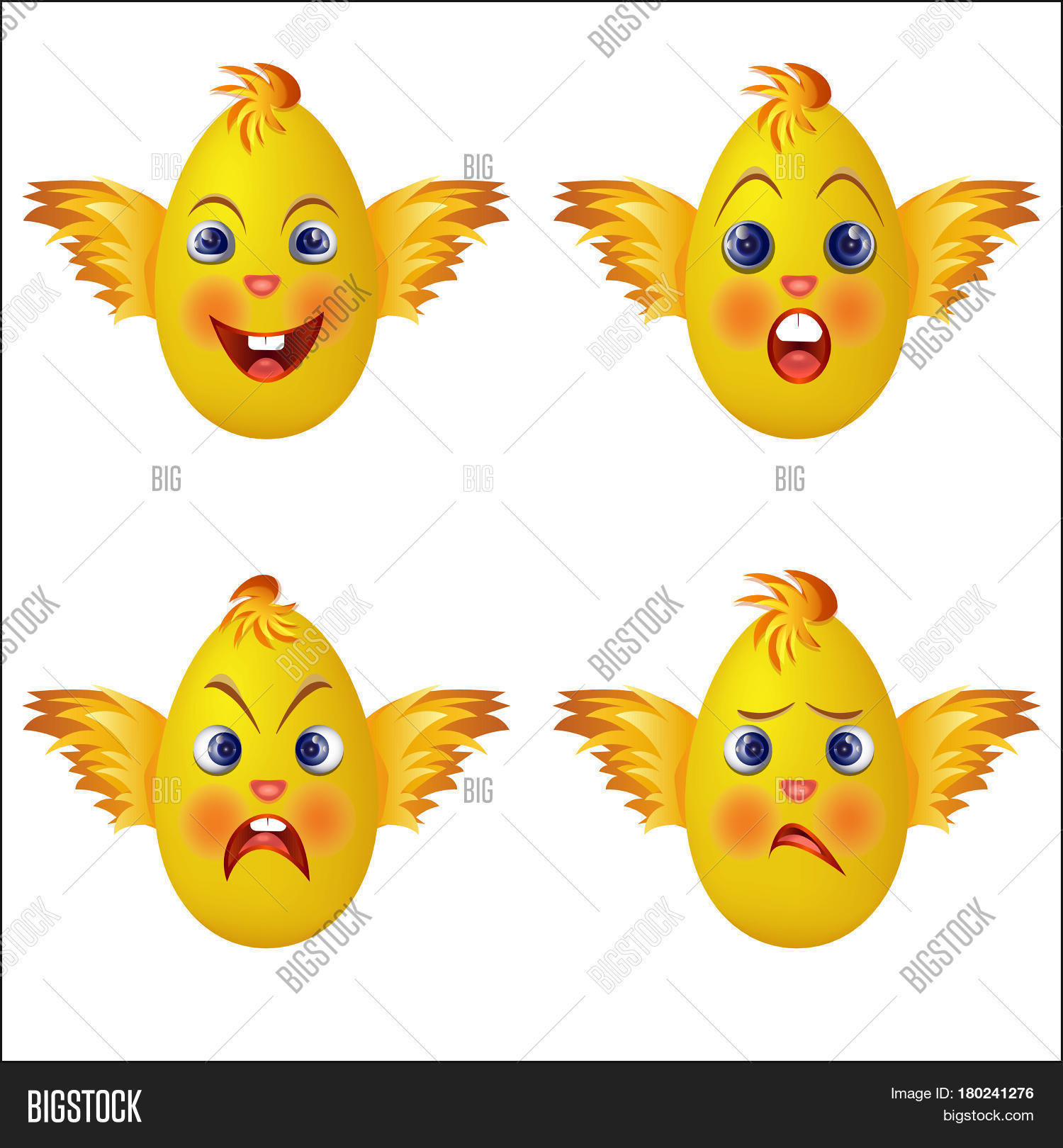 Set Emoticons Chick. Vector & Photo (Free Trial) | Bigstock