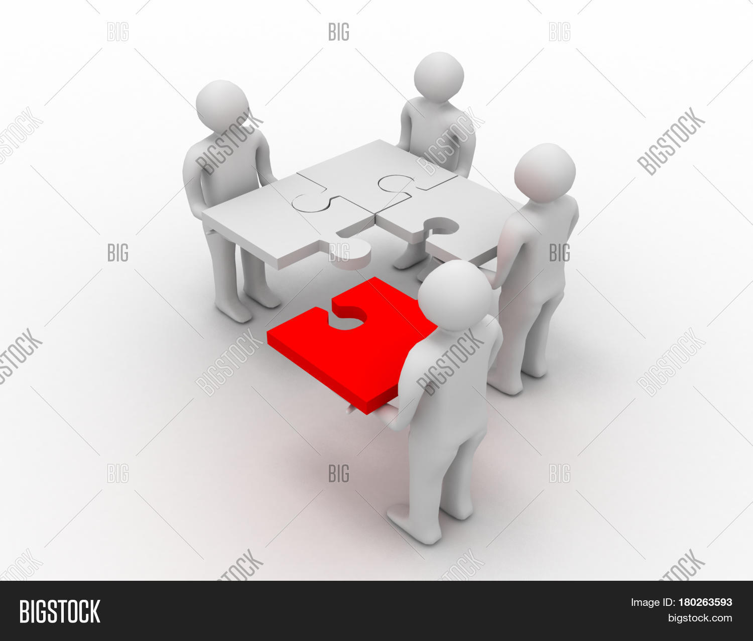 Team 3D Men Putting Image & Photo (Free Trial) | Bigstock