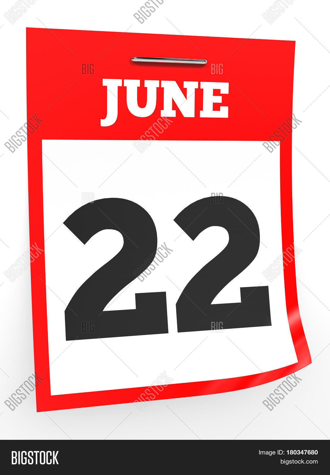 June 22. Calendar On Image & Photo (Free Trial) | Bigstock