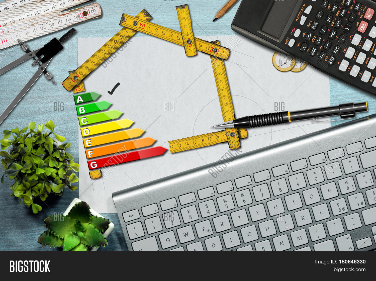 Wooden Ruler On Desk Image & Photo (Free Trial) | Bigstock