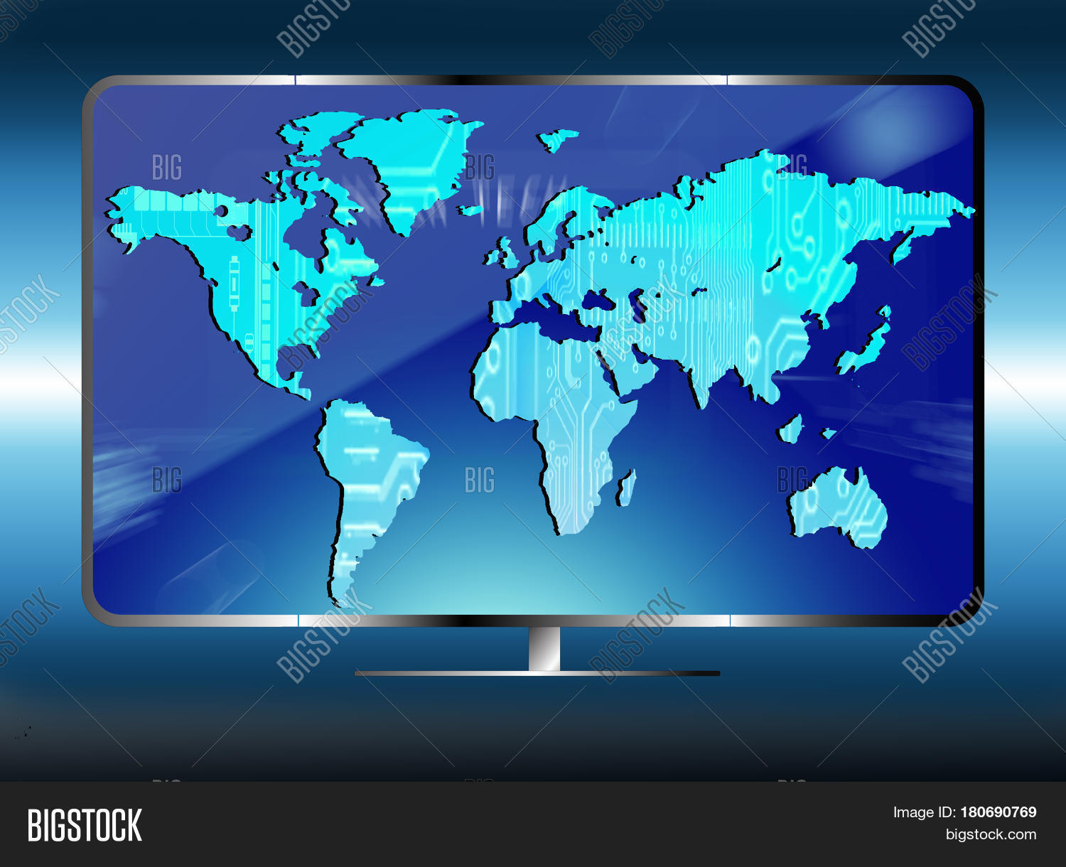 Smart TV World Map On Image & Photo (Free Trial) | Bigstock