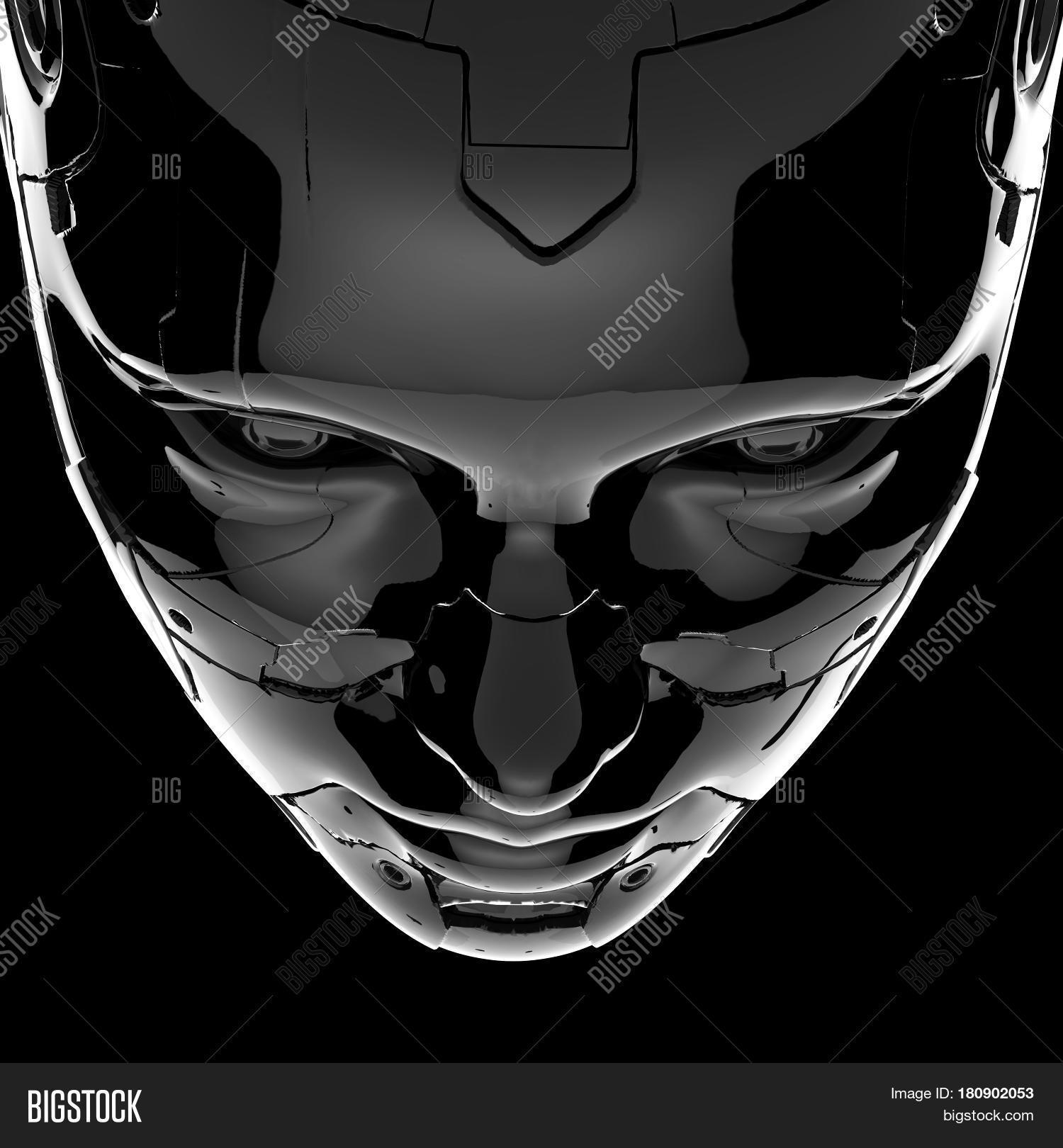 Head Cyborg On Black Image & Photo (Free Trial) | Bigstock