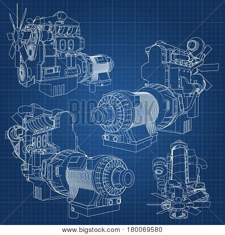Big Diesel Engine Vector & Photo (Free Trial) | Bigstock