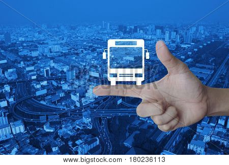 Bus Flat Icon On Image & Photo (Free Trial) | Bigstock