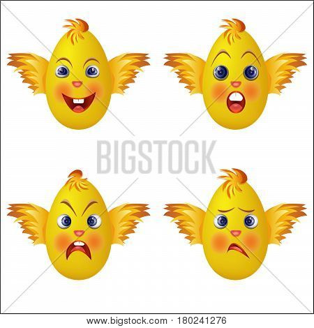 Set Emoticons Chick. Vector & Photo (Free Trial) | Bigstock