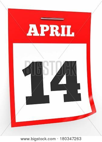 April 14. Calendar On Image & Photo (Free Trial) | Bigstock