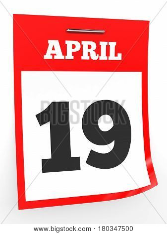 April 19. Calendar On Image & Photo (Free Trial) | Bigstock