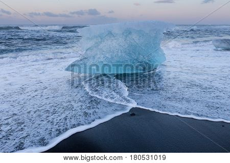 Black Sand Beach Ice Image & Photo (Free Trial) | Bigstock