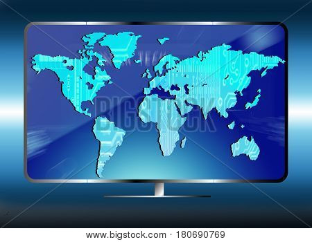 Smart TV World Map On Image & Photo (Free Trial) | Bigstock