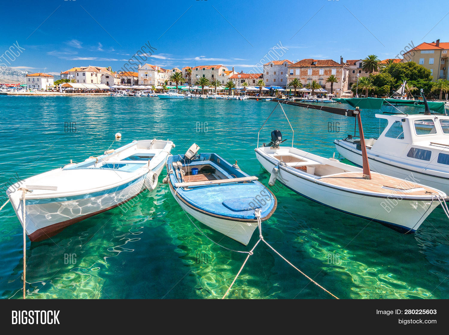 Boats Supetar Harbor Image & Photo (Free Trial) | Bigstock