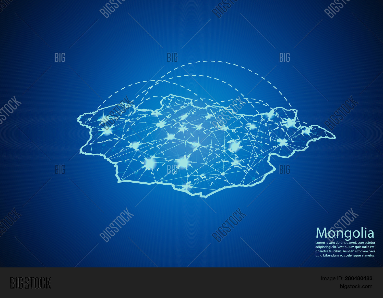 Mongolia Map Nodes Vector & Photo (Free Trial) | Bigstock
