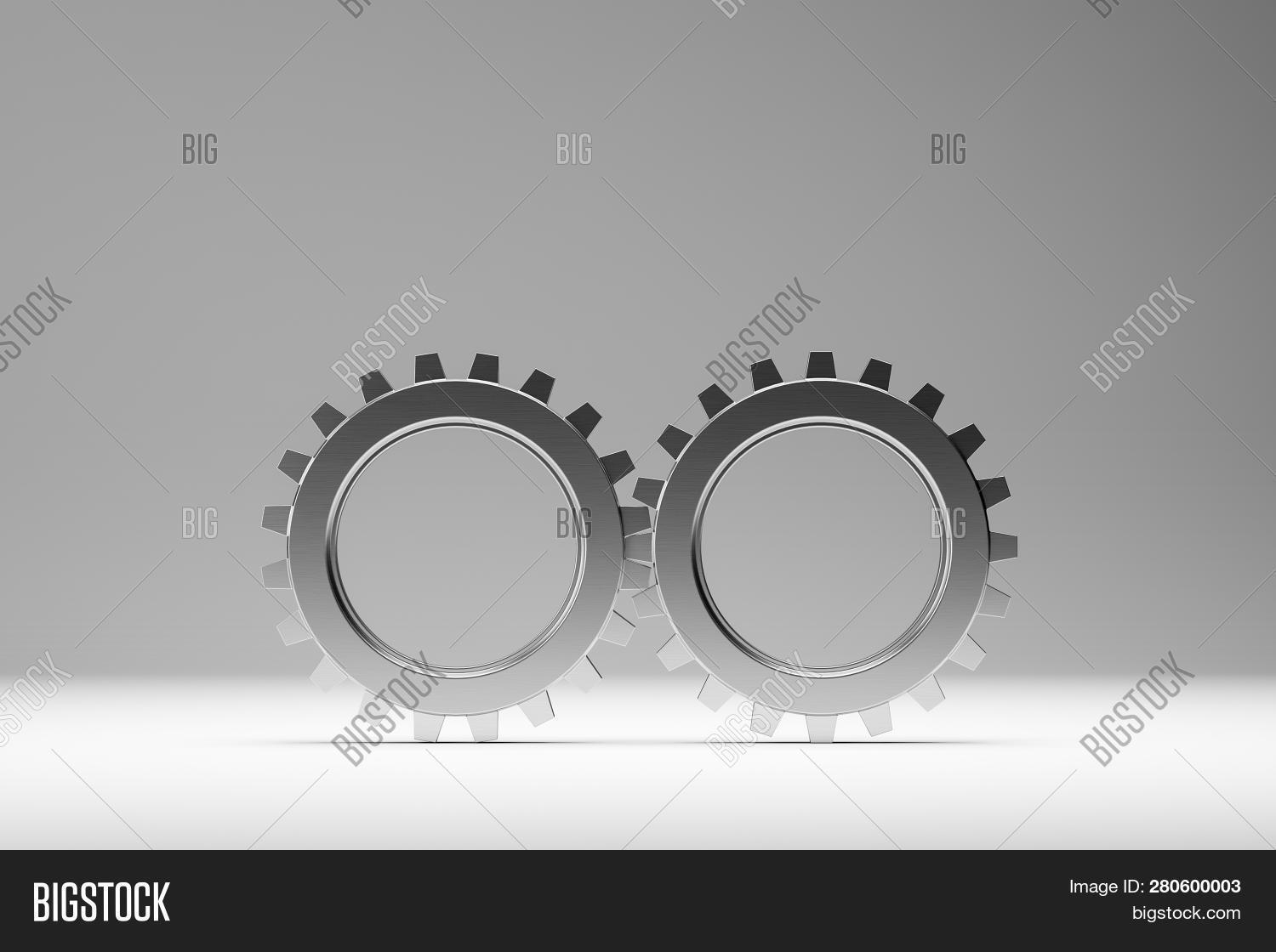 Two Metal Gears Over Image & Photo (Free Trial) | Bigstock