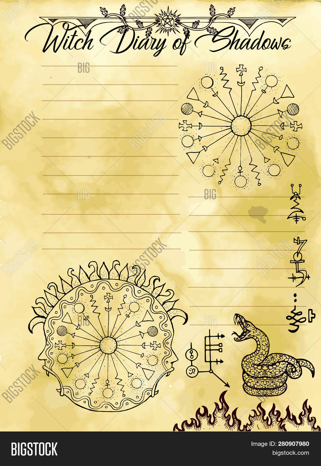 Witch Diary Page 19 Vector & Photo (Free Trial) | Bigstock