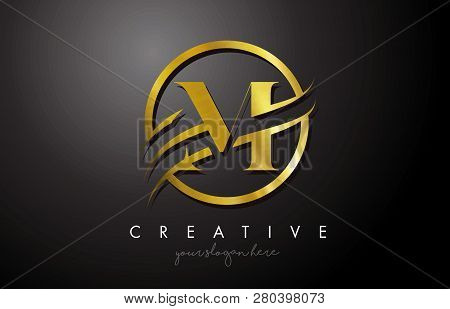 M Golden Letter Logo Vector & Photo (Free Trial) | Bigstock