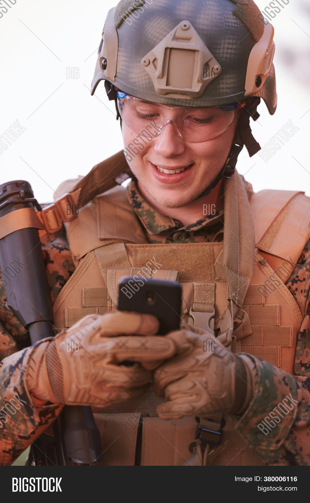 Soldier Using Smart Image & Photo (Free Trial) | Bigstock