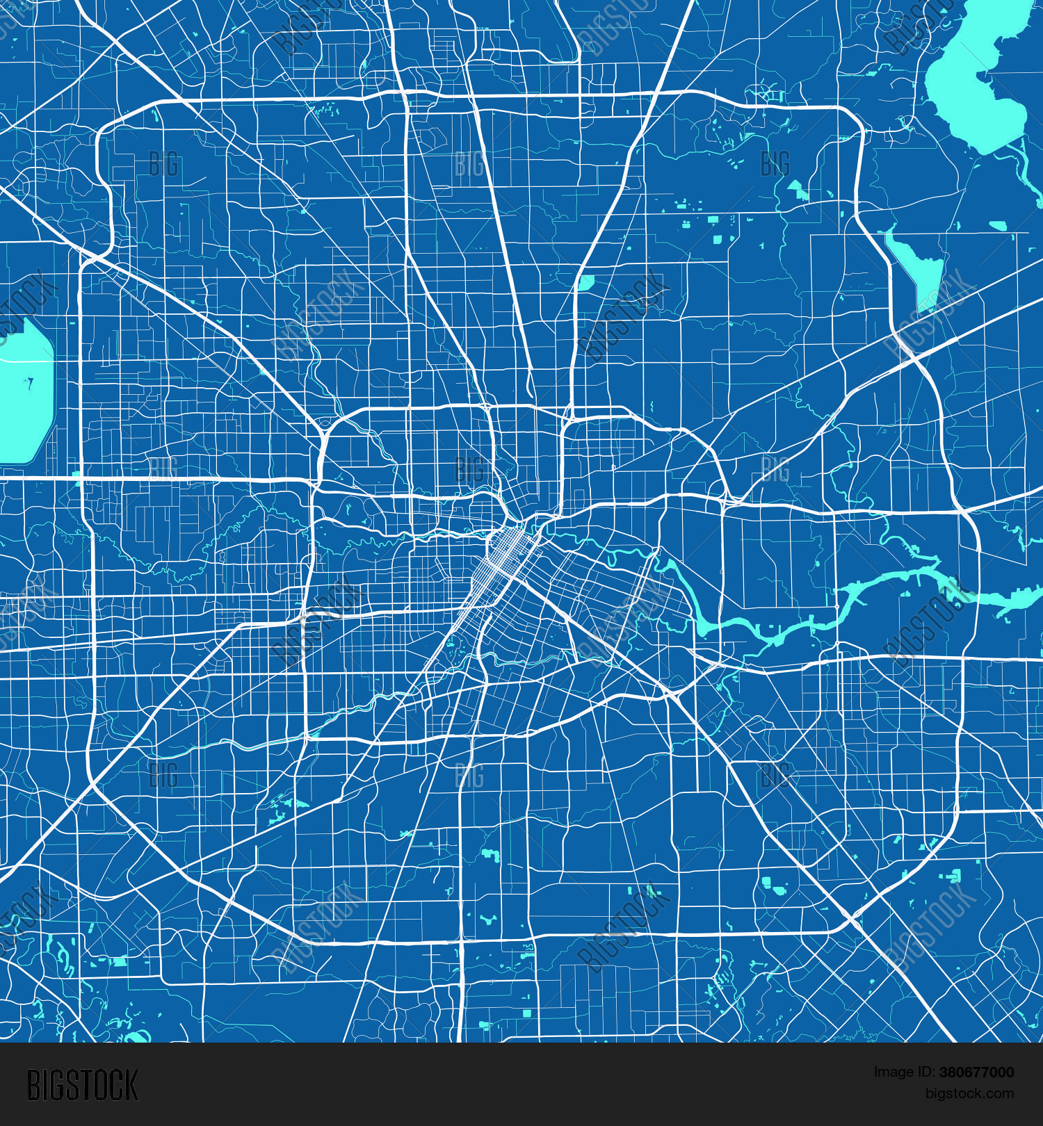 Houston City Map Vector & Photo (Free Trial) | Bigstock