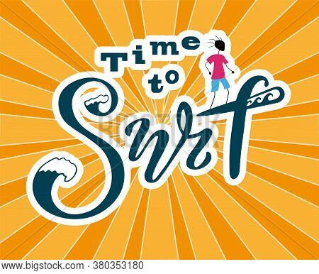 Surfing Lettering Vector & Photo (Free Trial) | Bigstock