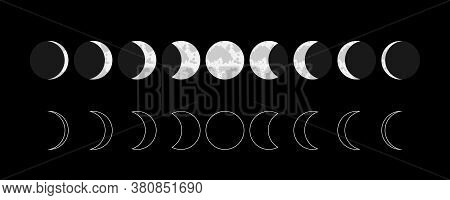 Moon Phases. Colorful Vector & Photo (Free Trial) | Bigstock