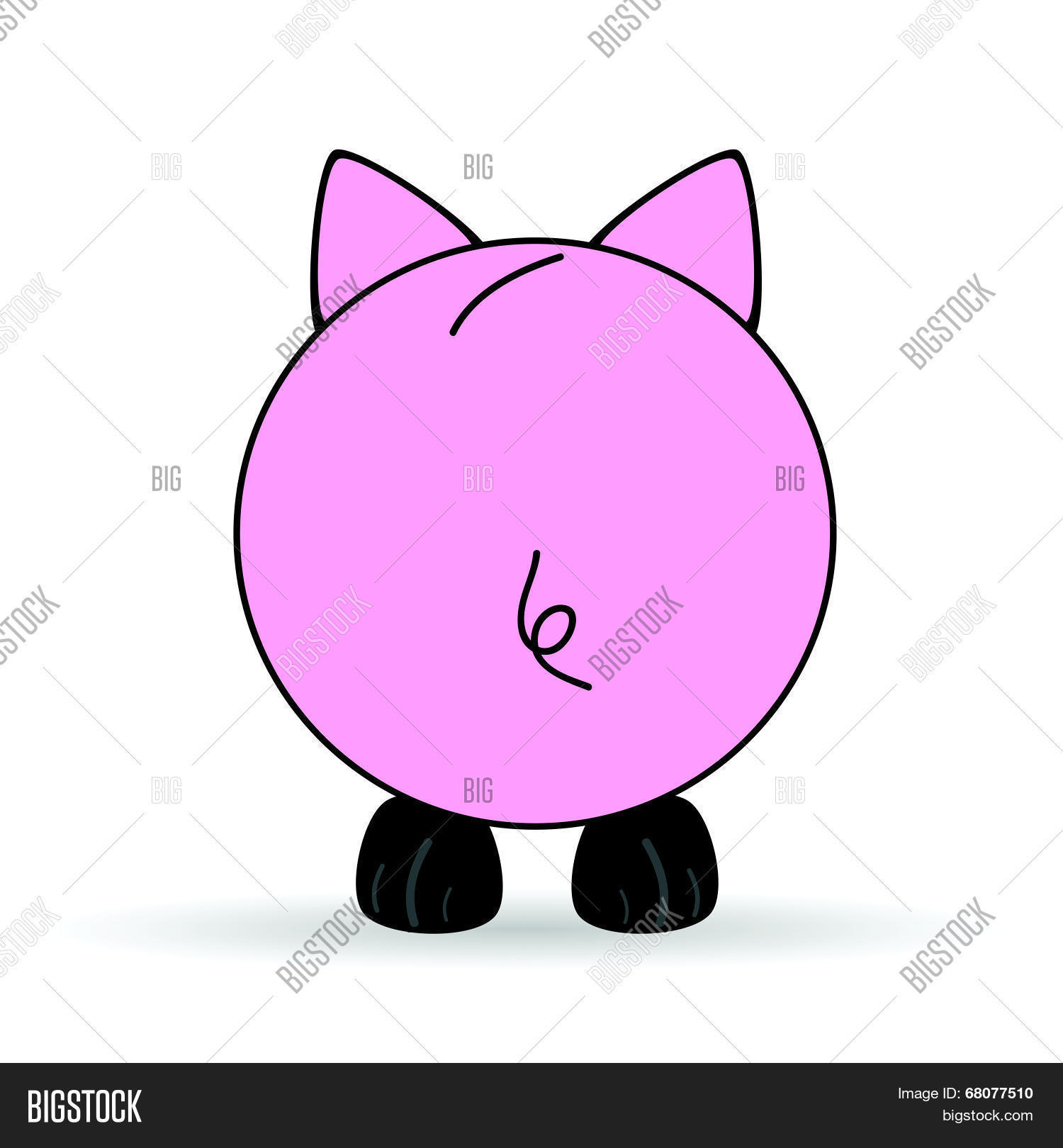 Cute Back Pig Vector Vector & Photo (Free Trial) | Bigstock